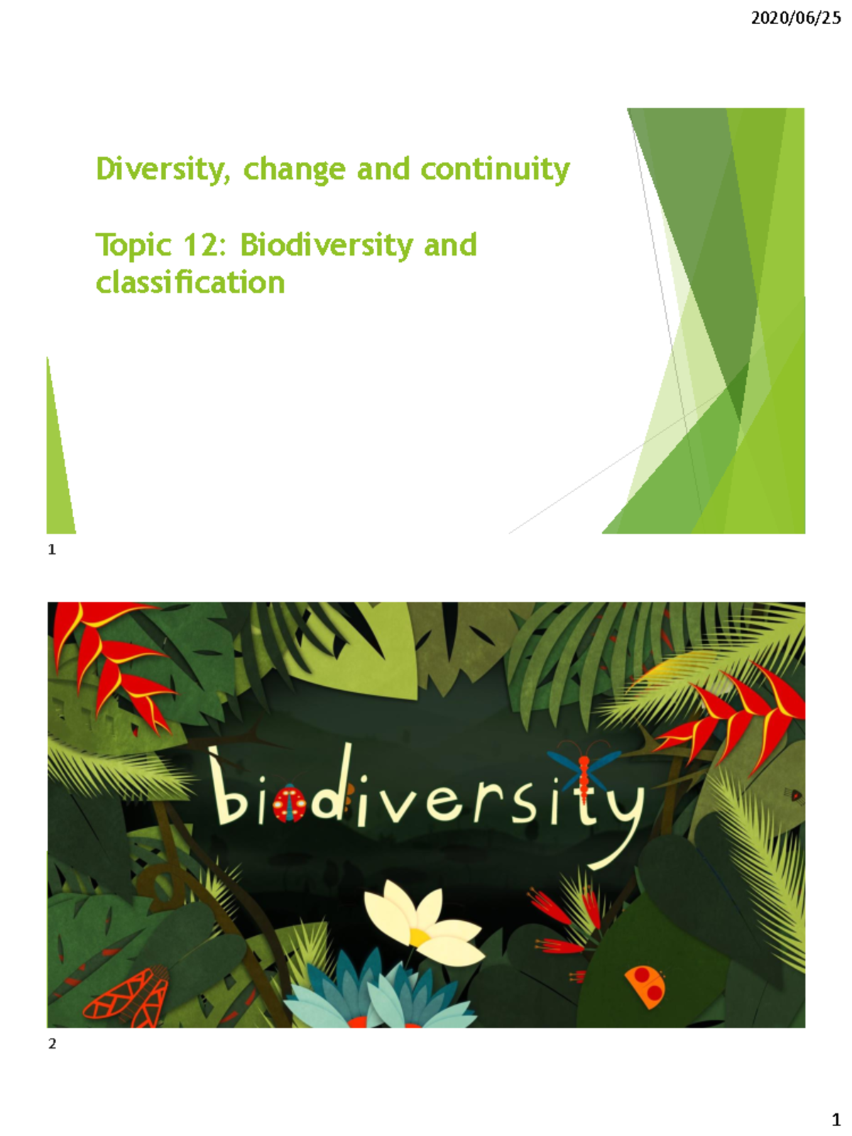 Gr10 Topic 12 biodiversity & classification CC - Diversity, change and ...