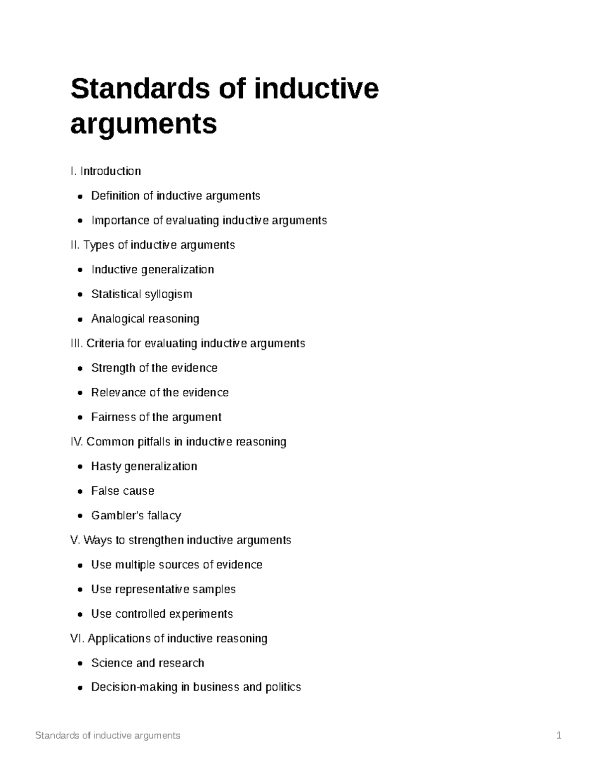 Standards Of Inductive Arguments Introduction Definition Of Inductive