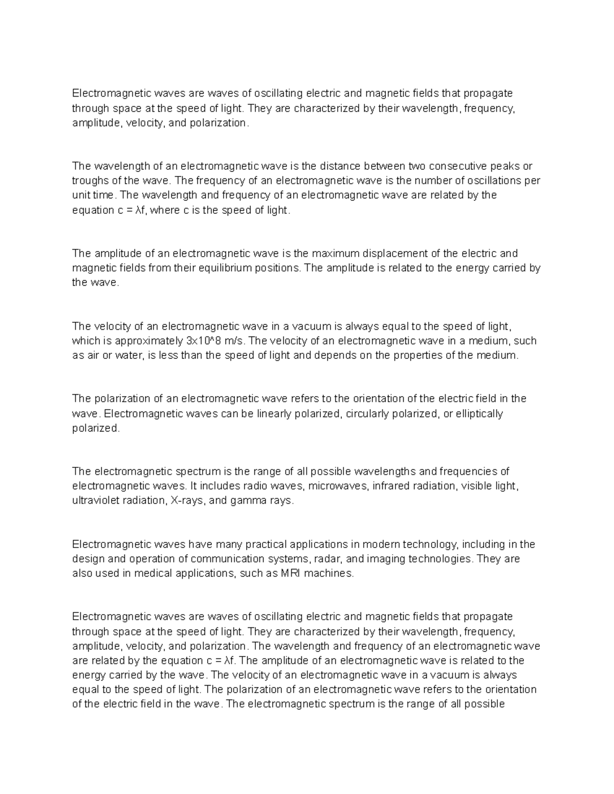 Properties of Electromagnetic Waves Notes - Electromagnetic waves are ...