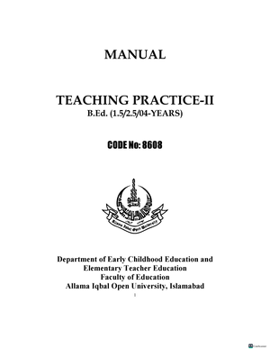 Components of Teaching Practice-II - Studocu