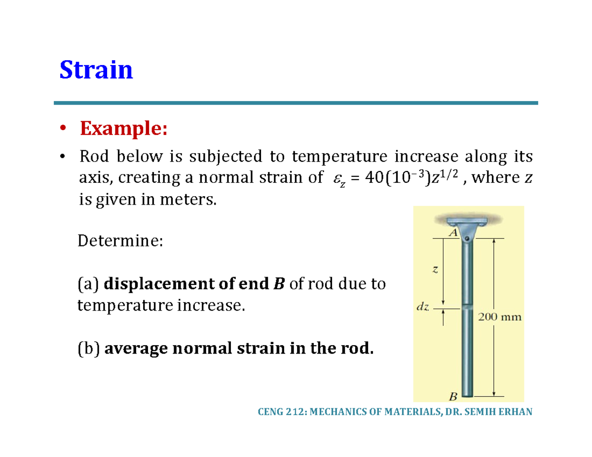 Chapter 2B - ceng212 - Example: Rod below is subjected to temperature ...