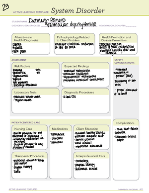 HIV System Disorder - HIV - ACTIVE LEARNING TEMPLATES System Disorder ...