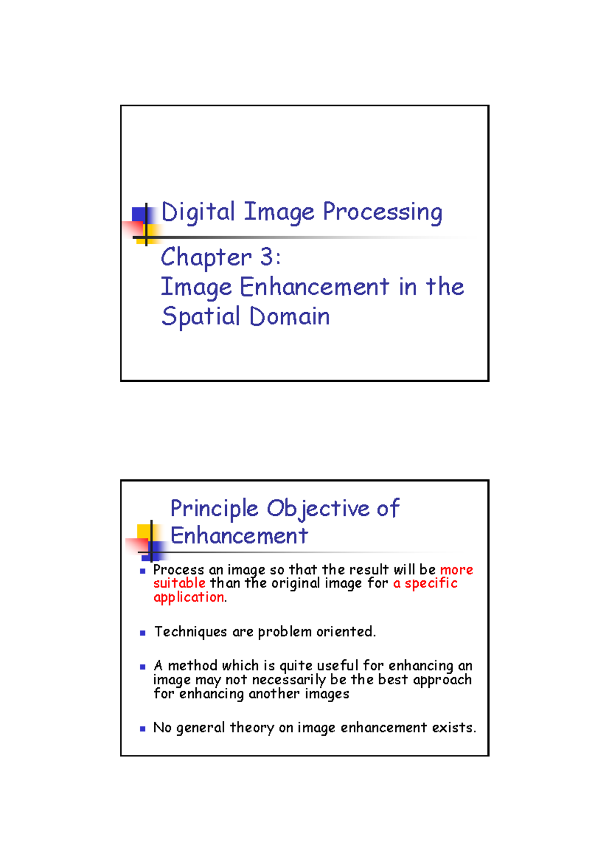 Chapter 3 Spatial Enhancement - Chapter 3: Image Enhancement in the ...