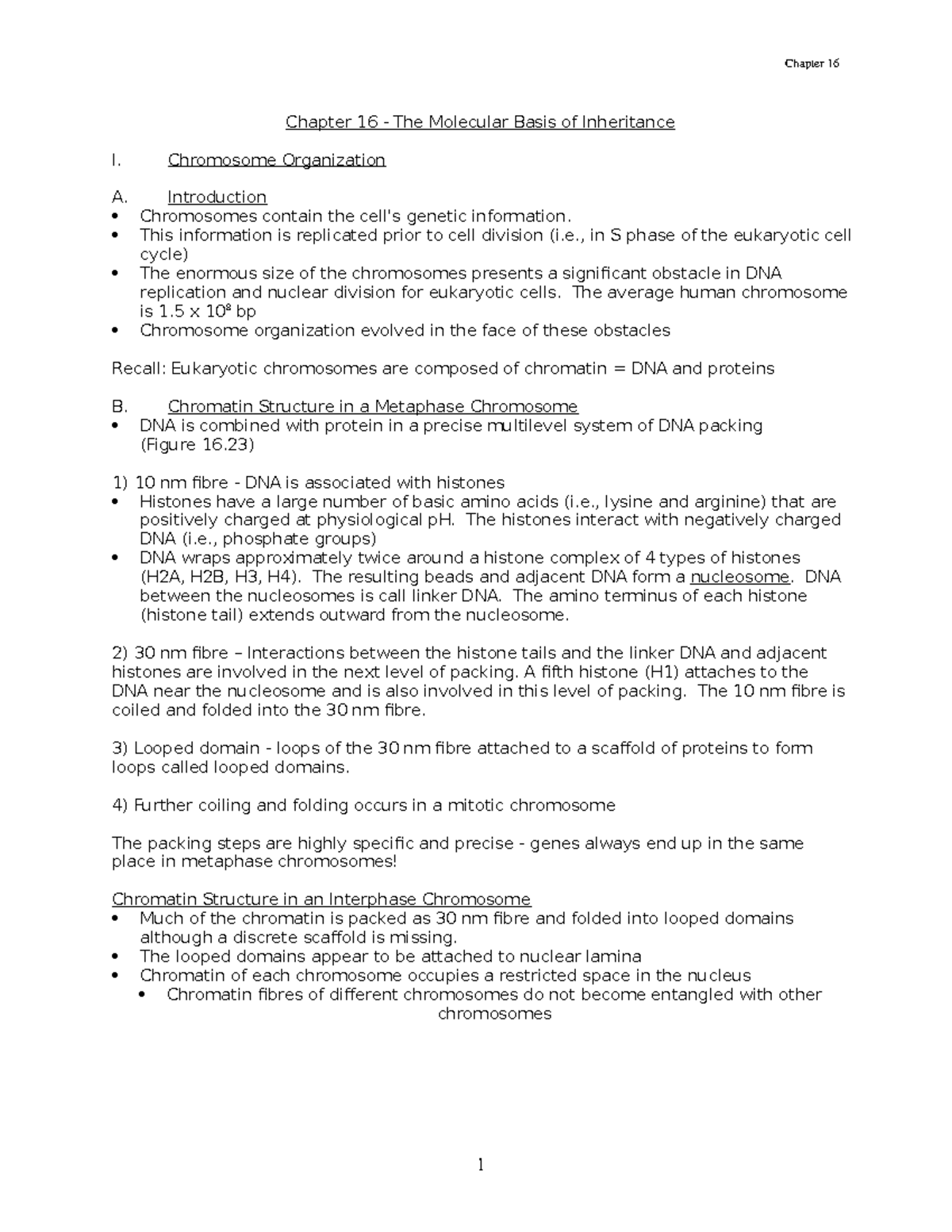 Chap 16 - Molec Basis Inheritance - Chapter 16 Chapter 16 - The ...