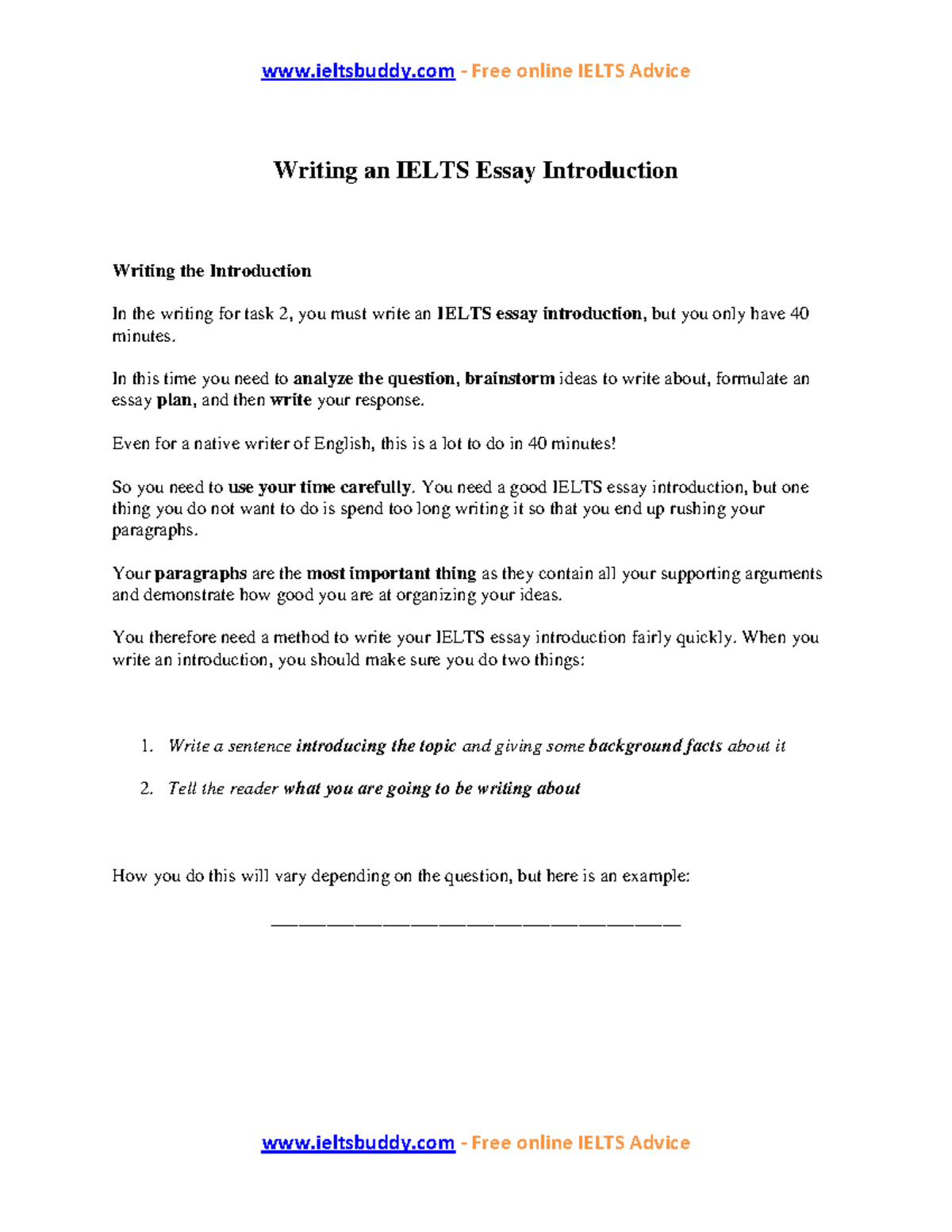 How to write an ielts task 2 introduction - Writing an IELTS Essay ...