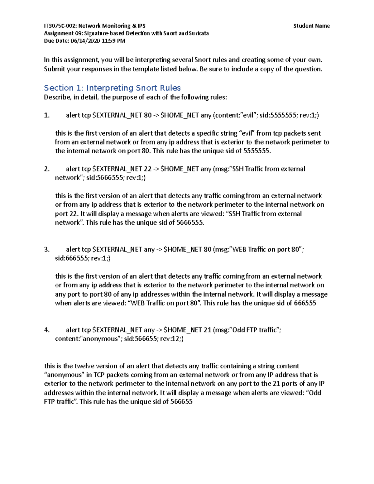 20230219 09 Vo Thinh - network security assigments - Assignment 09: Signature-based Detection ...