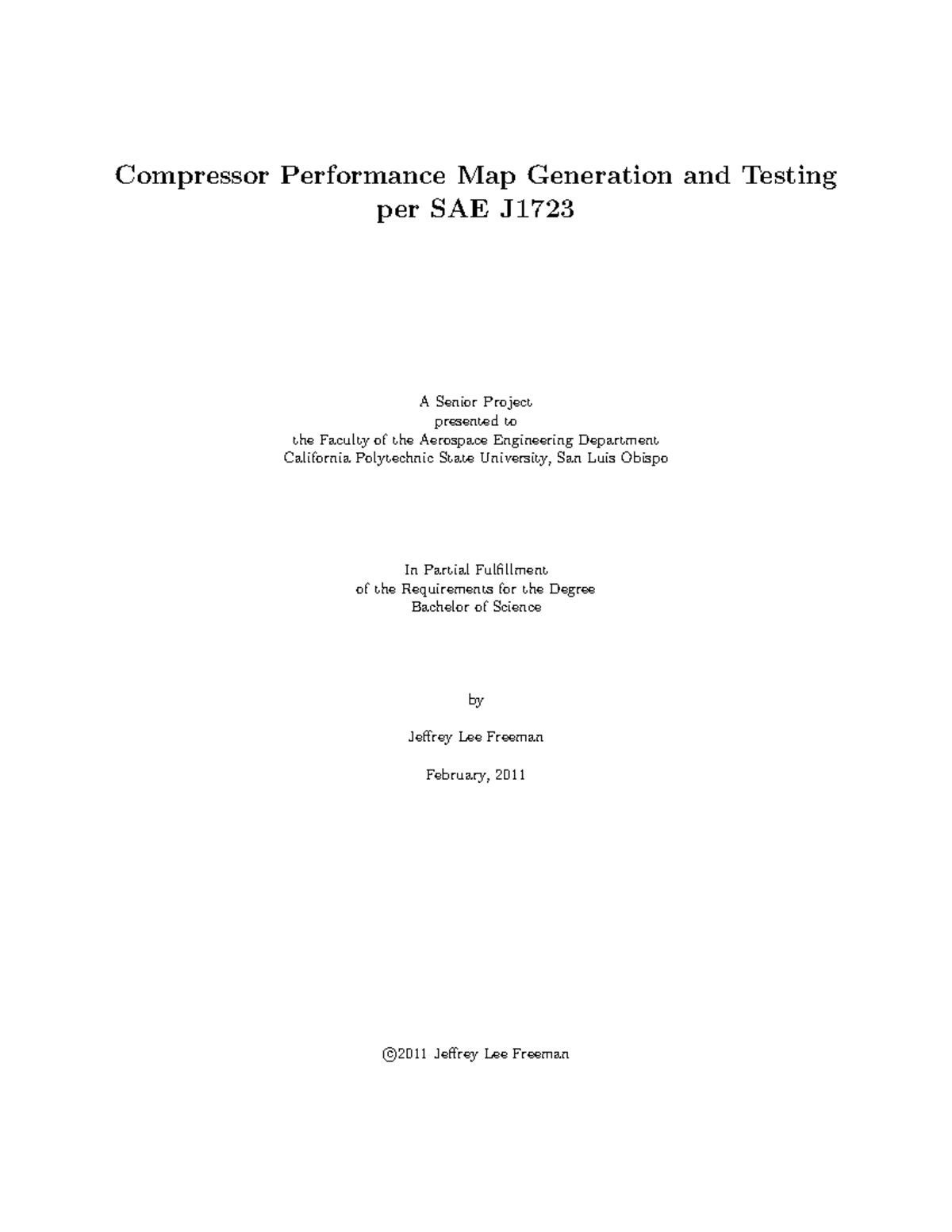 Compressor Performance Map Generation and Testing per SAE J1723 ...