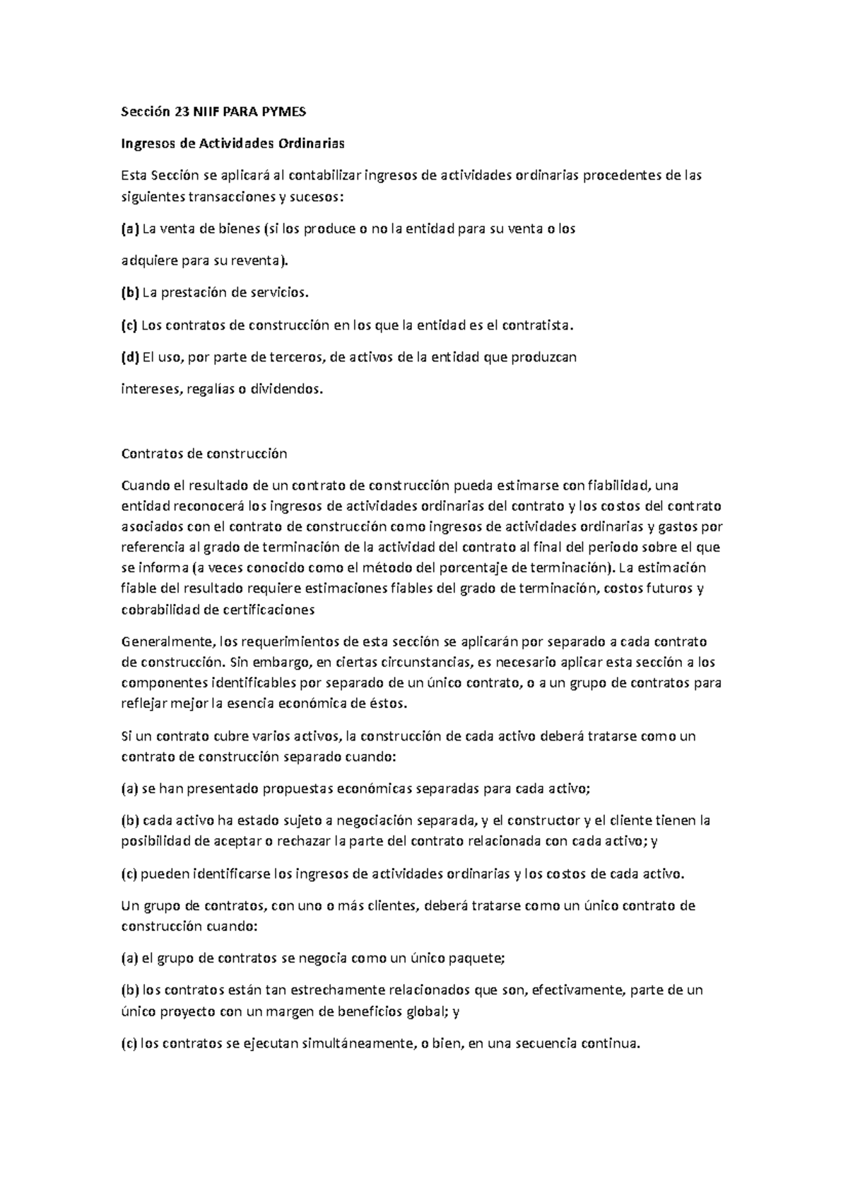Sección 23 NIIF PARA Pymes - Sección 23 NIIF PARA PYMES Ingresos de ...