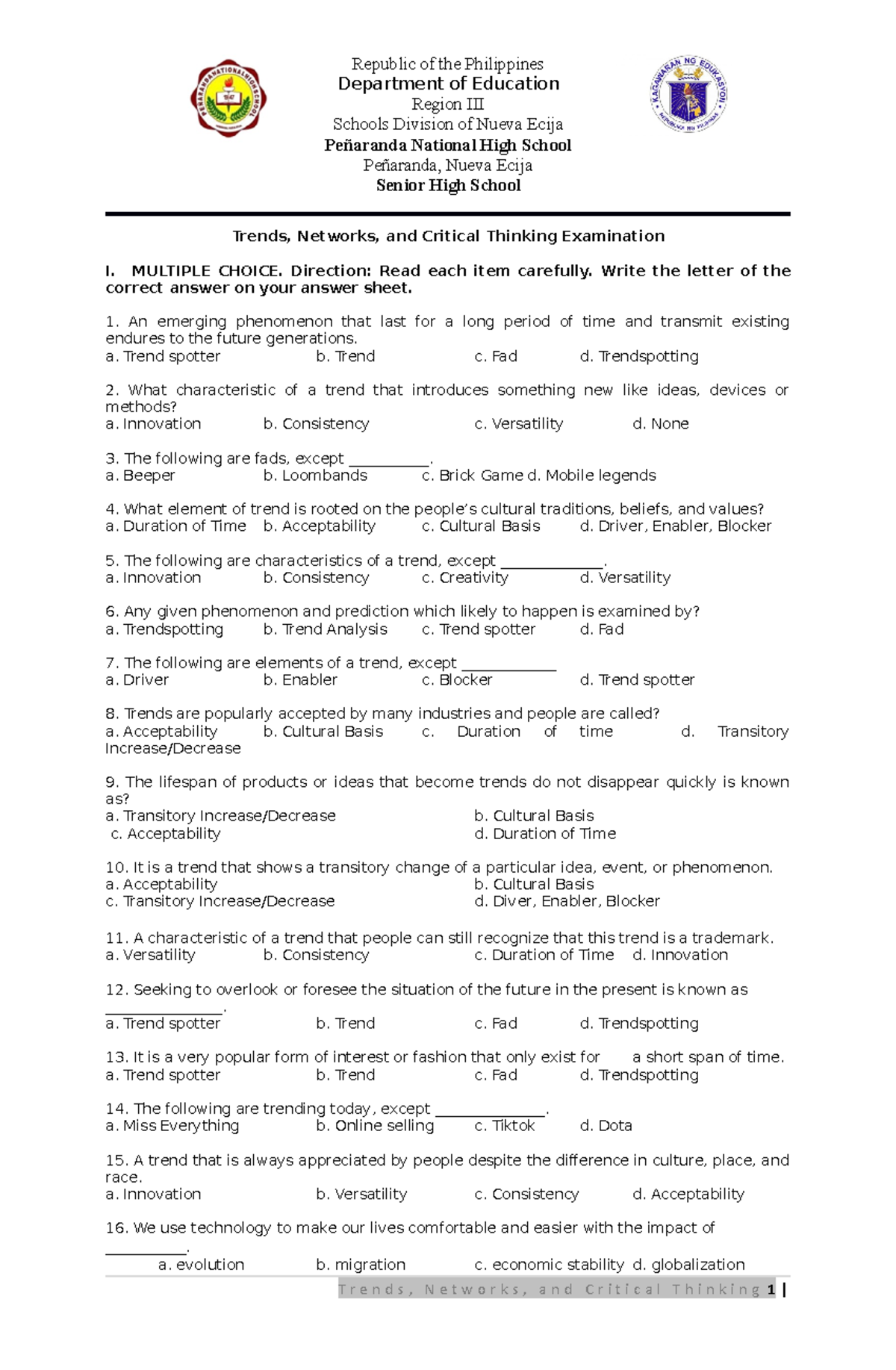 Regions Of The Philippines Study Guide Tests