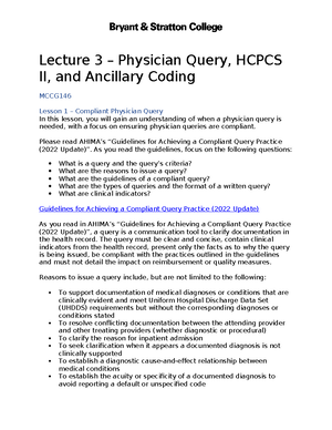 MCCG146 - Lecture 4 - Chargemaster, LCD, and Surgery Coding - Lecture 4 – Chargemaster, LCD, and ...