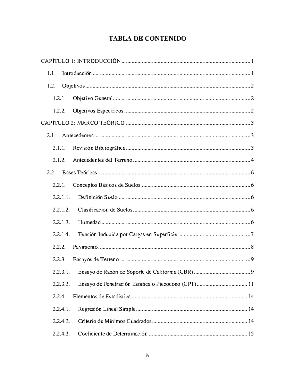 Tabla Conten - iv CAPÍTULO 1: INTRODUCCIÓN TABLA DE CONTENIDO Introducción Objetivos 1.2 ...