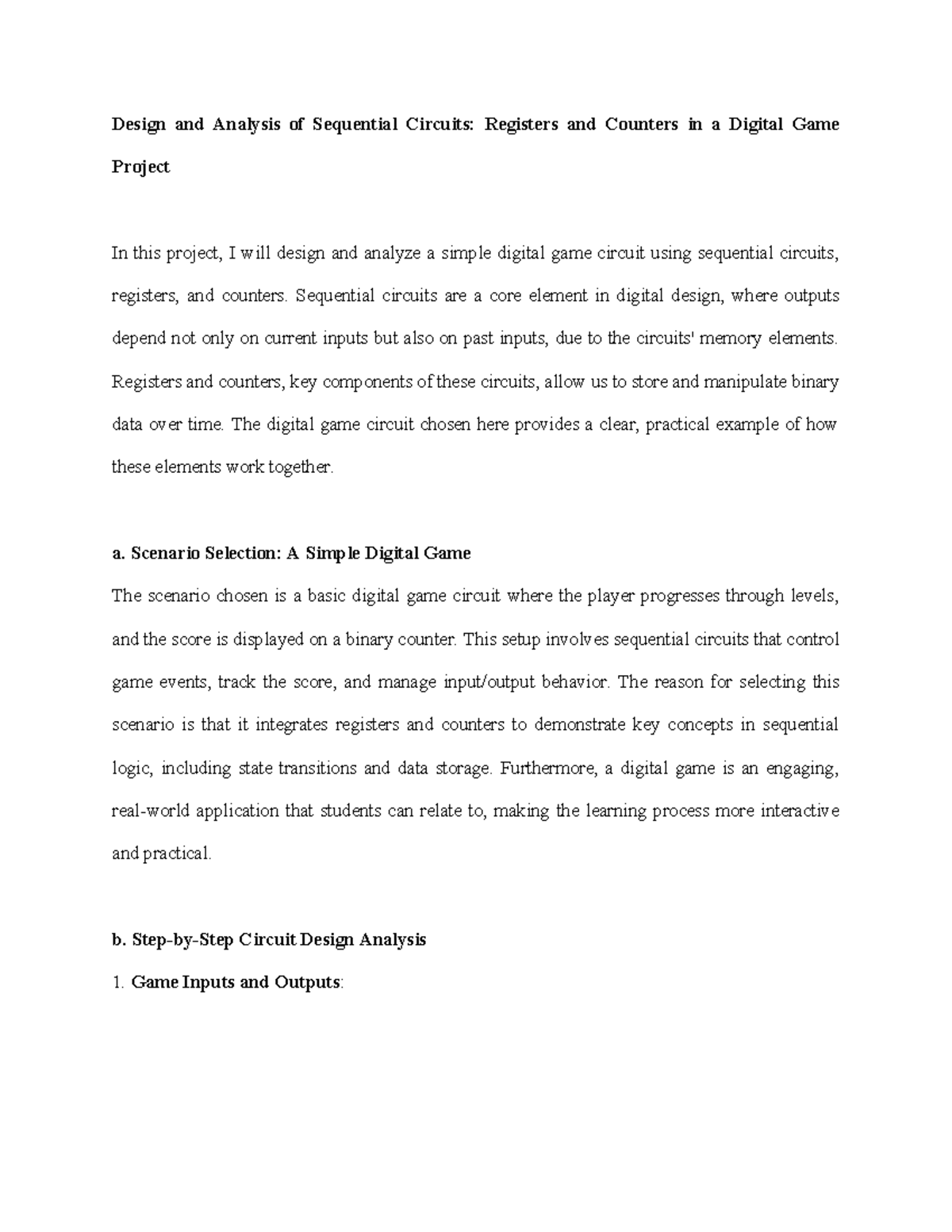 CS 1105 Assignment Activity Unit 3 - Design and Analysis of Sequential Circuits: Registers and ...