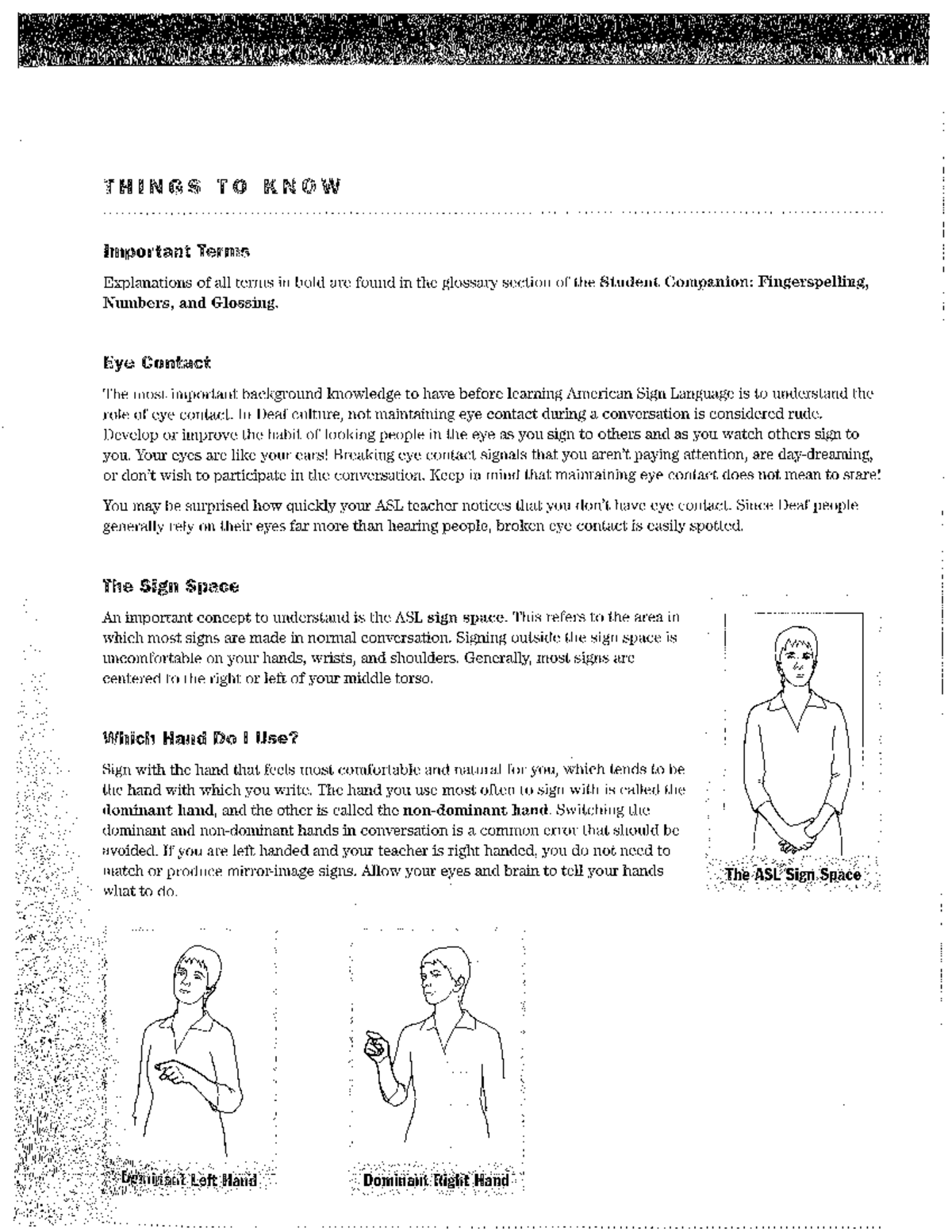 Master ASL- Things to Know - THINGS TO KNOW Important Terms ...