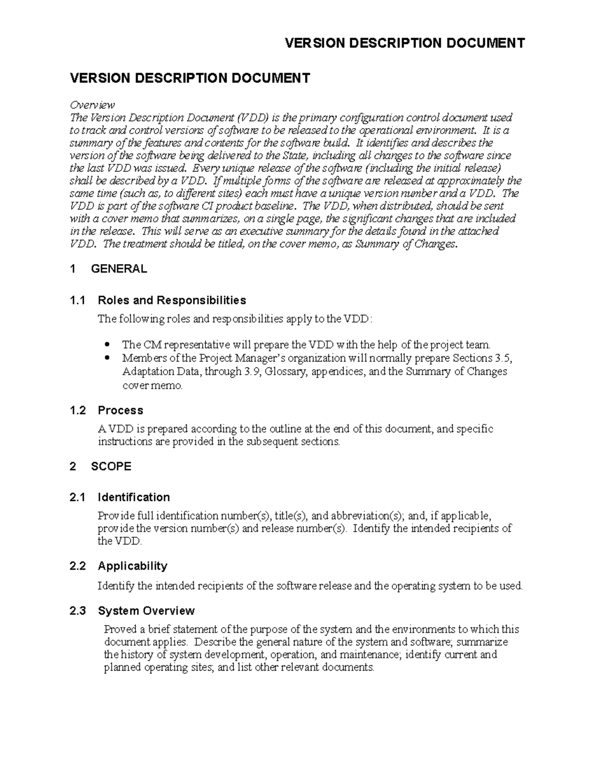 Version desc doc - Some document - VERSION DESCRIPTION DOCUMENT ...