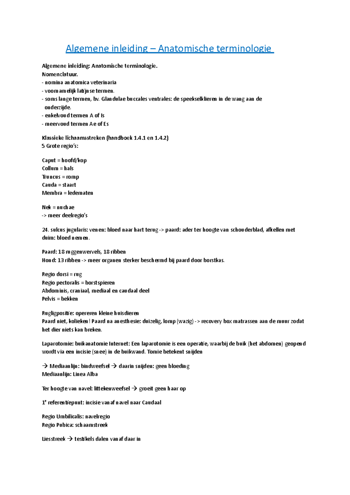 1. Algemene inleiding - Samenvatting hoofdstuk 1 (slides en uitleg prof ...
