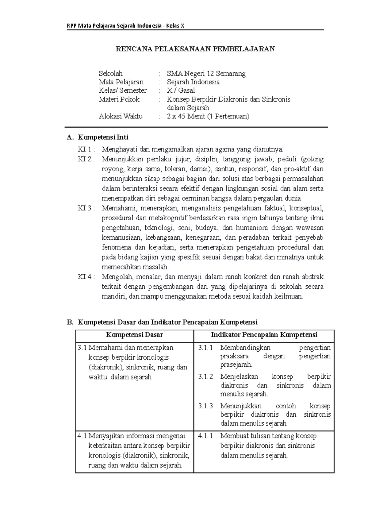 RPP Pertemuan ke-1 - teacher - RENCANA PELAKSANAAN PEMBELAJARAN Sekolah ...
