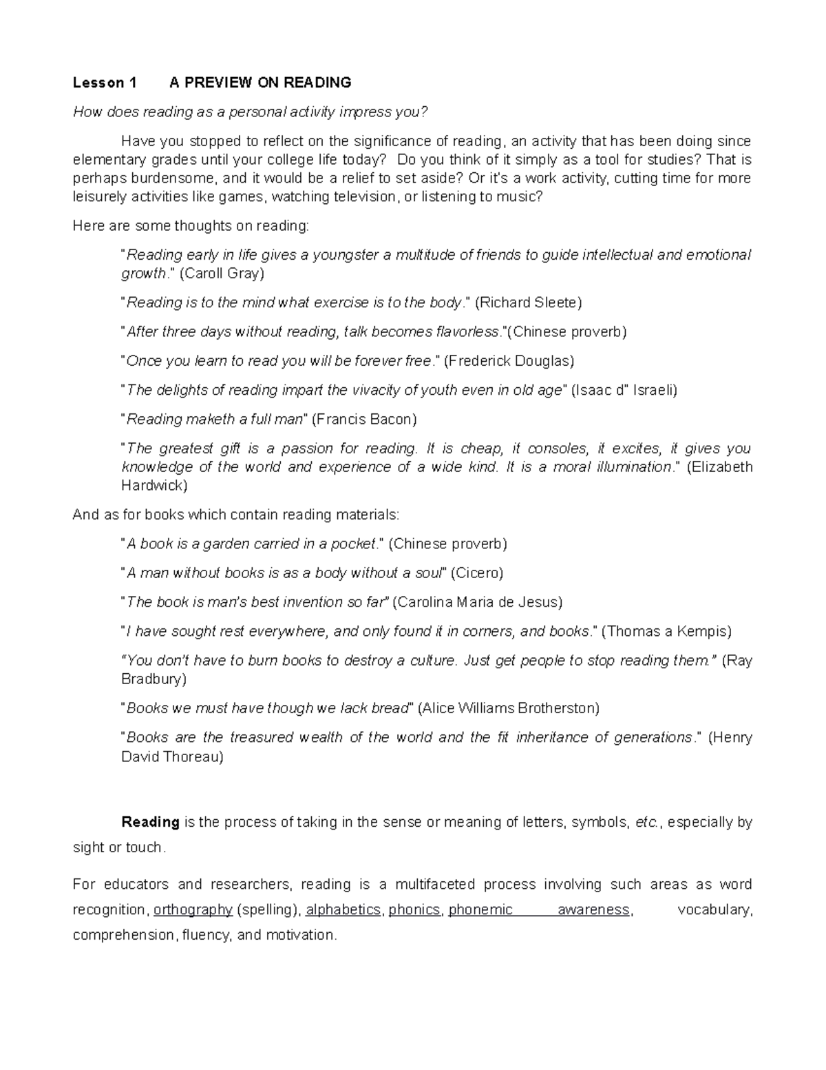 Finals - Final notes for Development Reading 1, this is just for ...