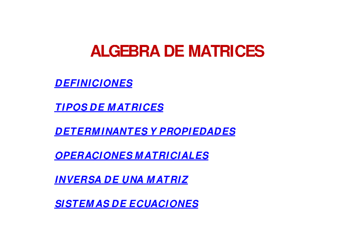 11d.- Algebra-DE- Matrices-4 Teoria-matrices / ejercicios para ...