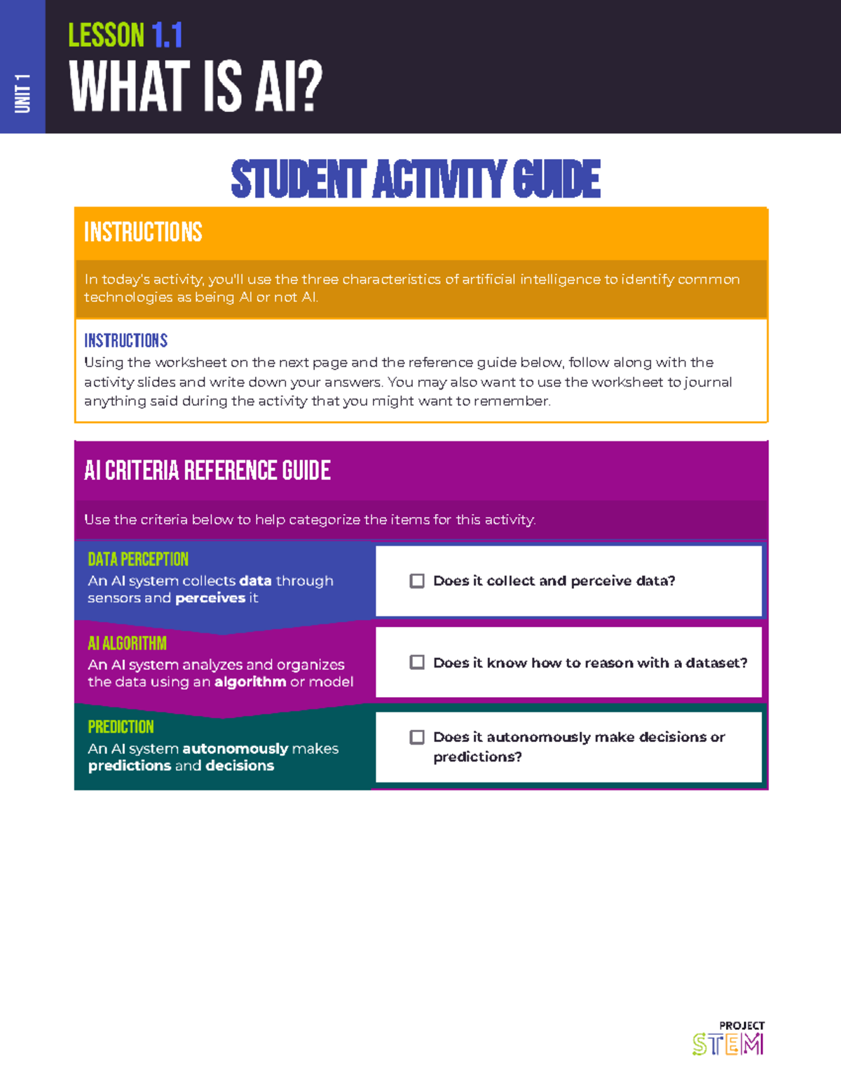 What is AI Activity Guide - Instructions In today’s activity, you'll ...
