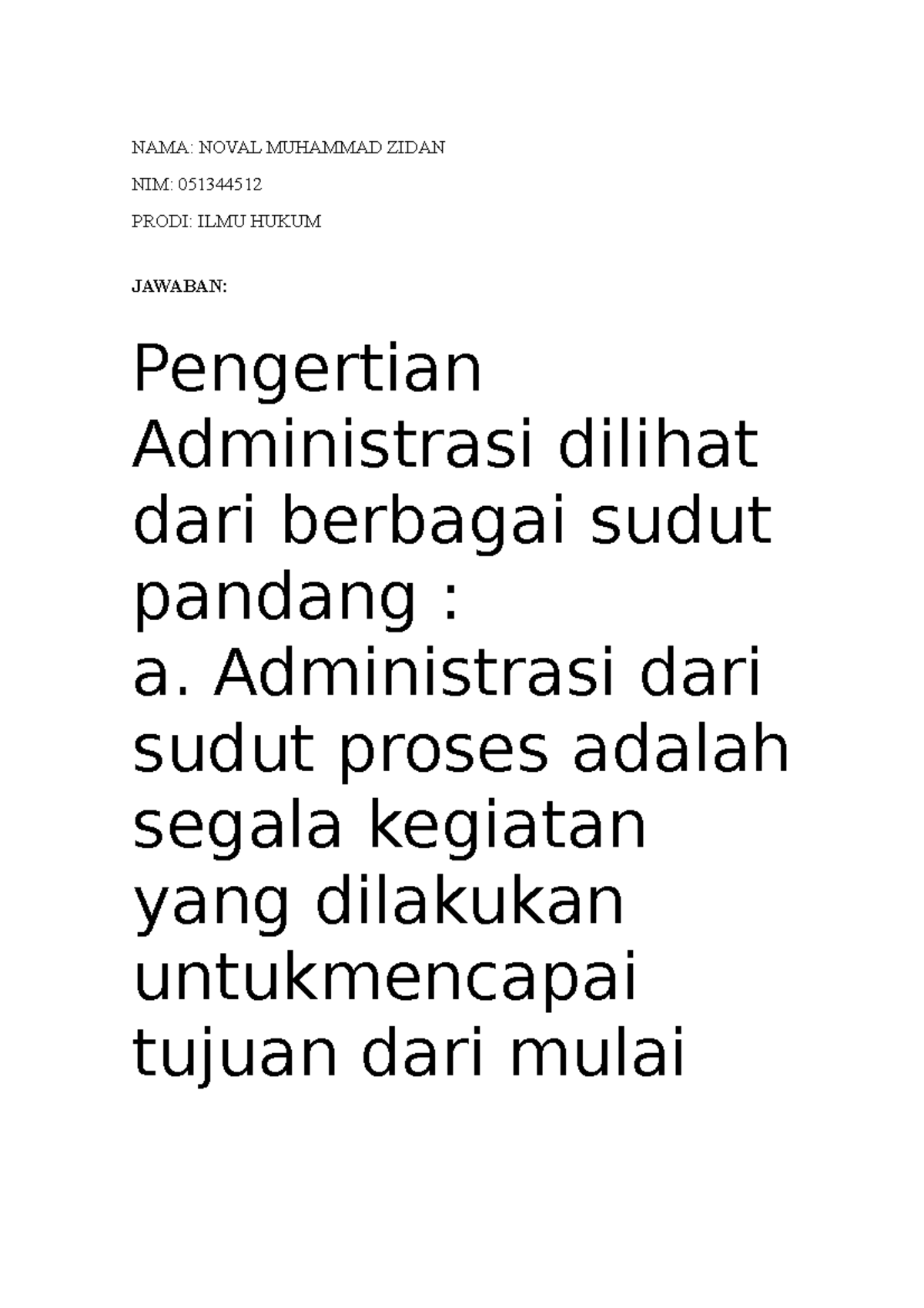Tugas Administrasi Pertanahan, Diskusi 3 - NAMA: NOVAL MUHAMMAD ZIDAN NIM: 051344512 PRODI: ILMU ...