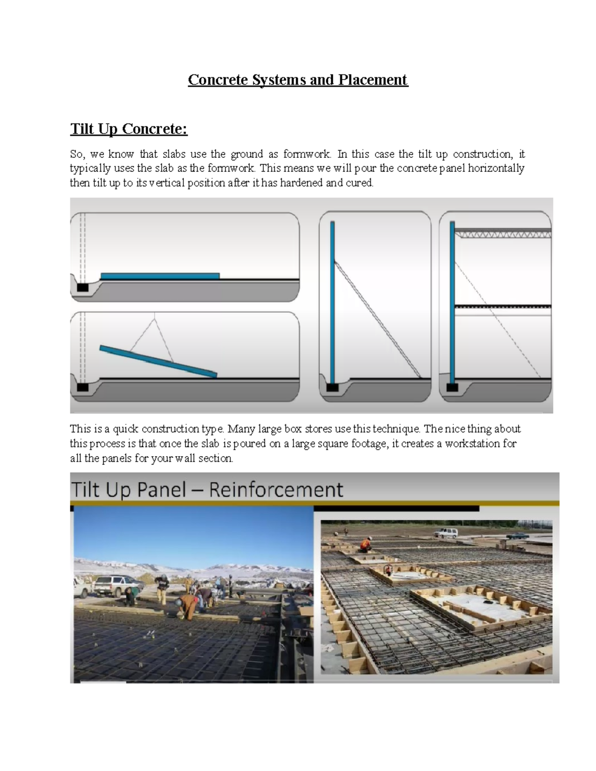 Concrete Systems and Placement - In this case the tilt up construction ...