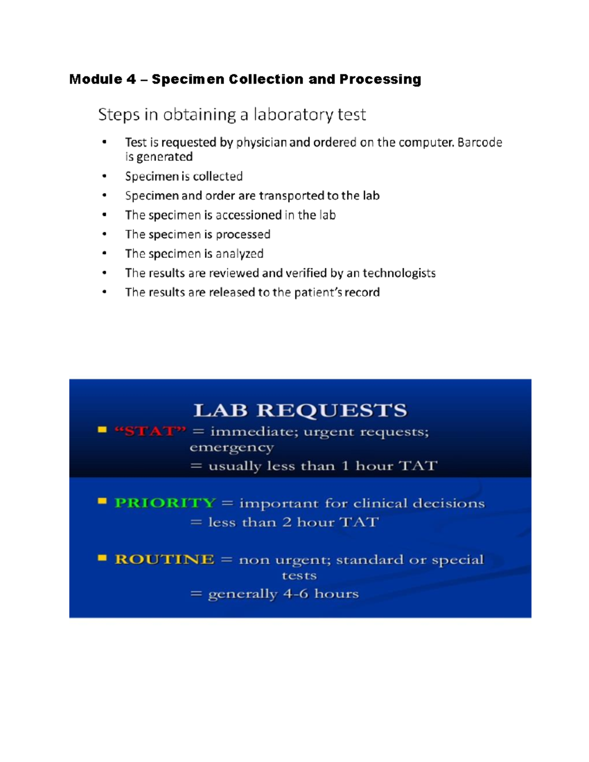 Specimen Collection - The venipuncture procedure is complex, requiring ...