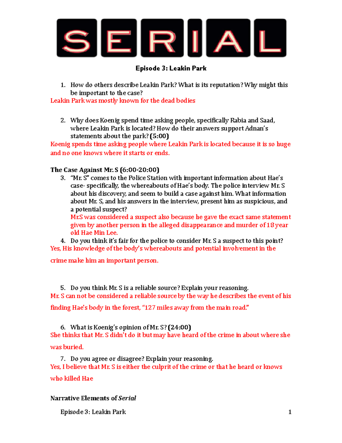 Copy of Episode 3 - this is for the serial podcast - Episode 3: Leakin ...