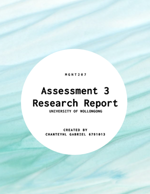 Mini reports - Part 2 Assessment 250 word mini report - ECON102 – Mini ...