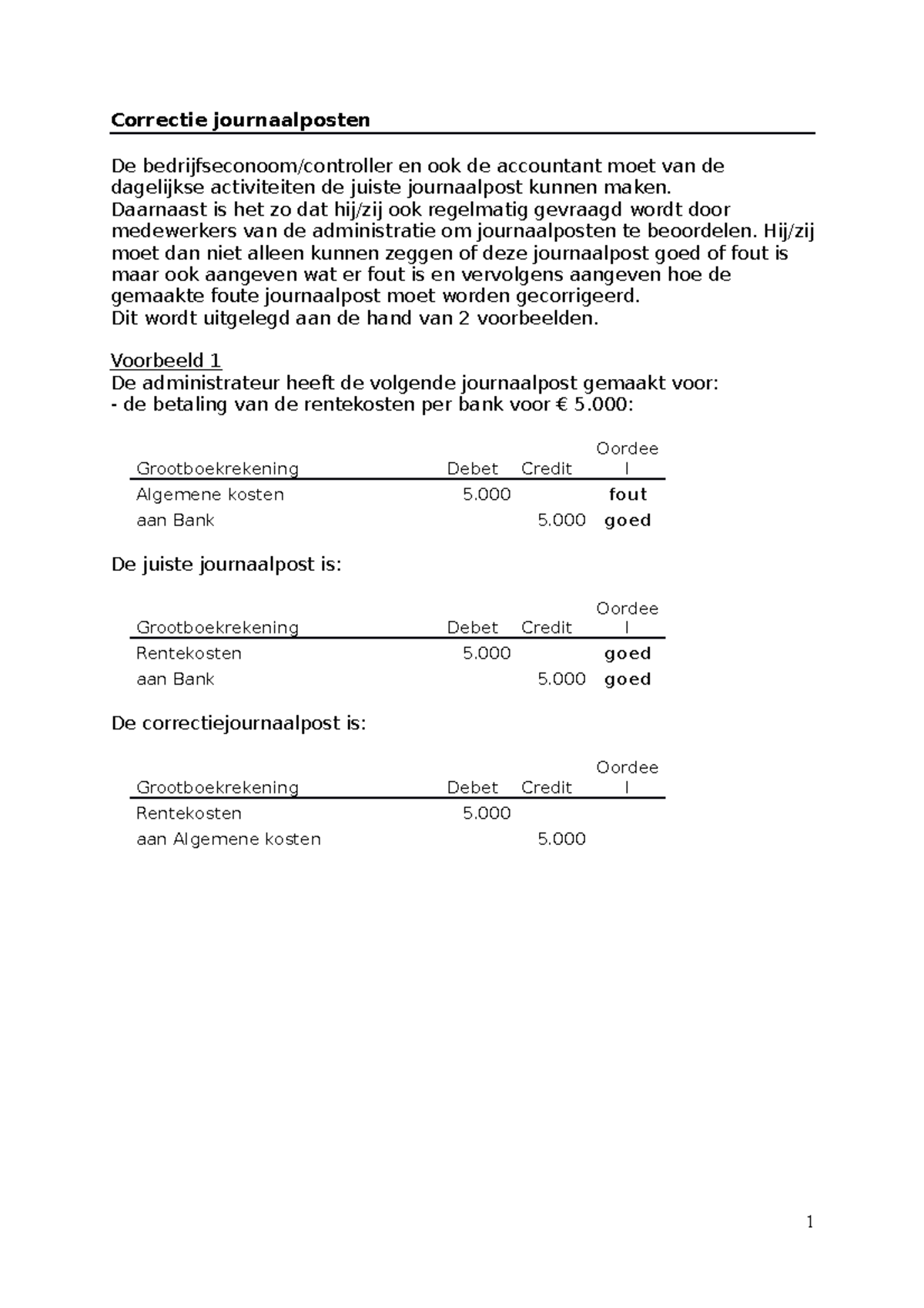 VJP - extra uitleg - Correctie journaalposten De en ook de accountant ...