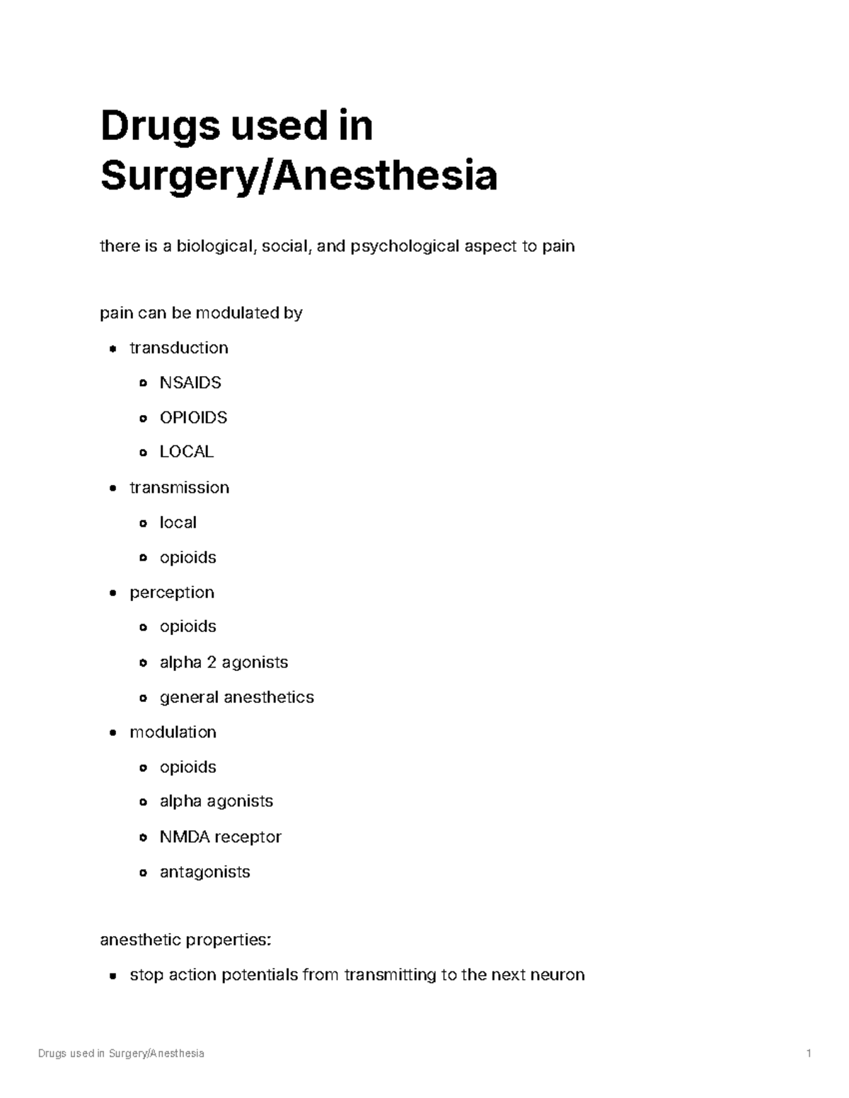 Drugs used in Surgery Anesthesia - Drugs used in Surgery/Anesthesia 1 ...