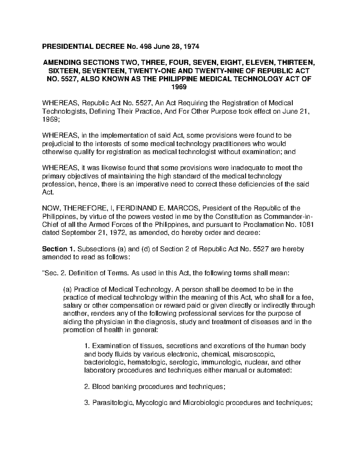 2.5 PD 498 - mt laws - PRESIDENTIAL DECREE No. 498 June 28, 1974 ...