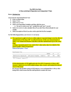 Homework 7 1 Way Anova-1 - Homework Assignment 7 Name: Christina Eng ...