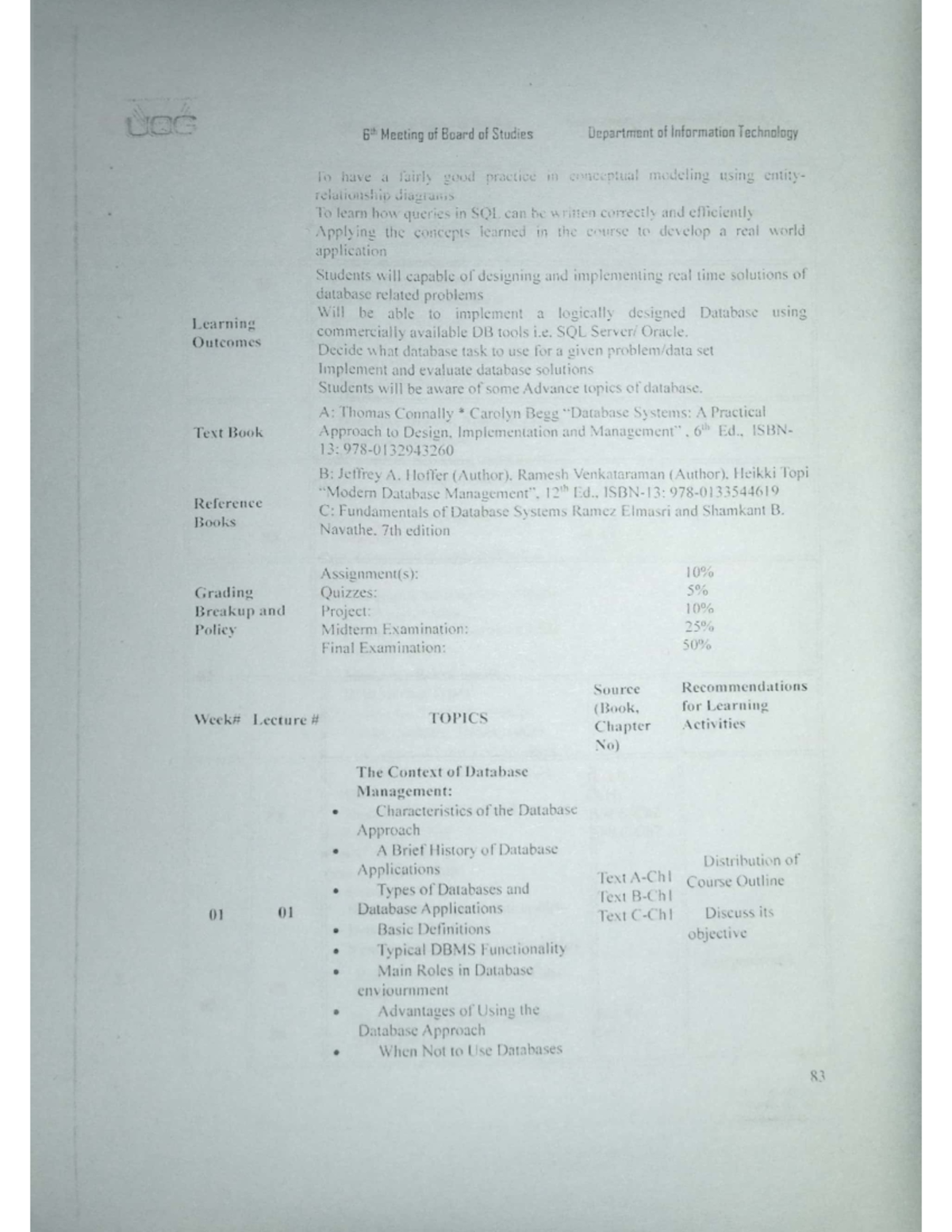 Database - Lecture - Database System - Studocu