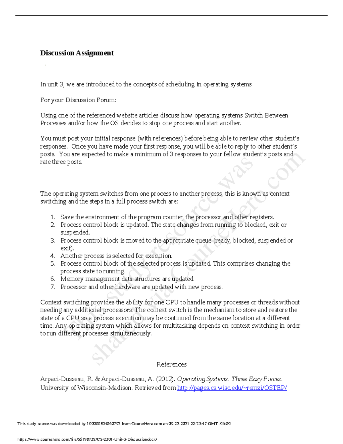 CS 2301 Unit 3 Discussion - CS 2301 - UoPeople - Studocu