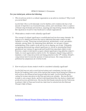 HUM-215 Module 1-1 Discussion - HUM-215 Module 1-1 Discussion Introduction: Hello fellow class ...