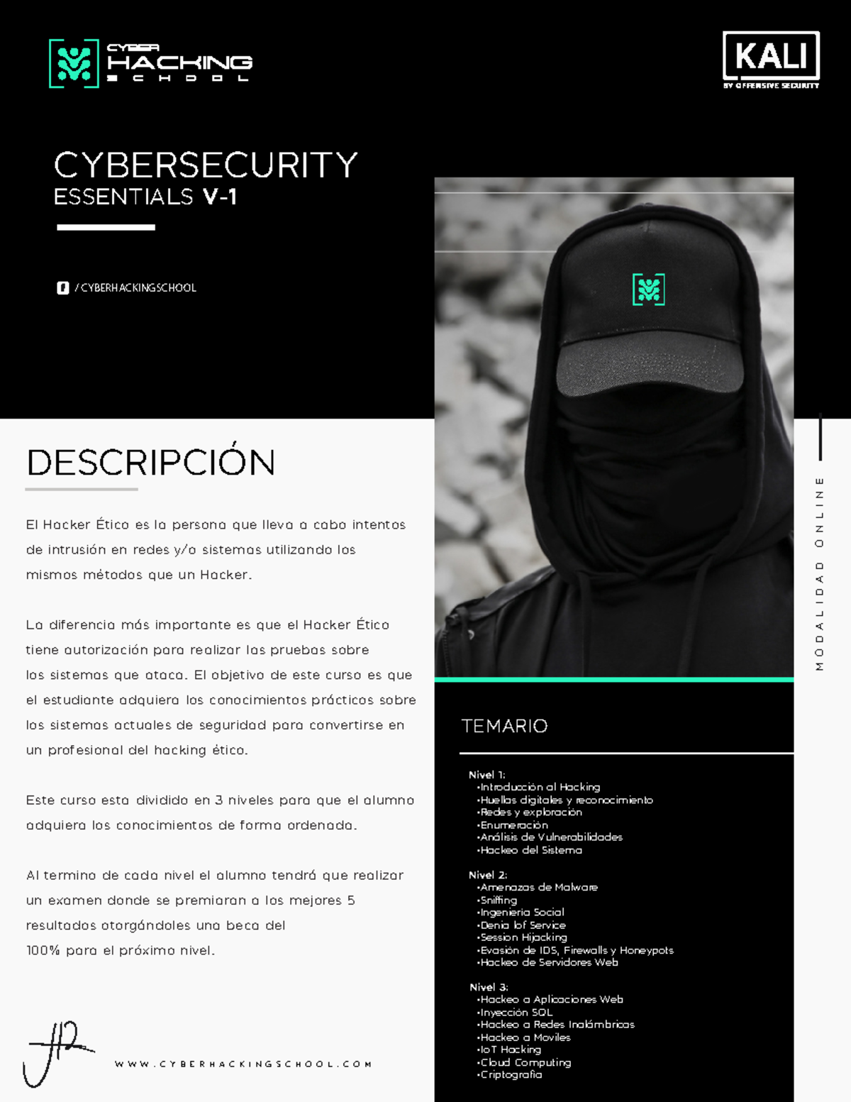 Cybersecurity Datasheet CHS2021 - M O D A L I D A D O N L I N E TEMARIO / CYBERHACKINGSCHOOL ...