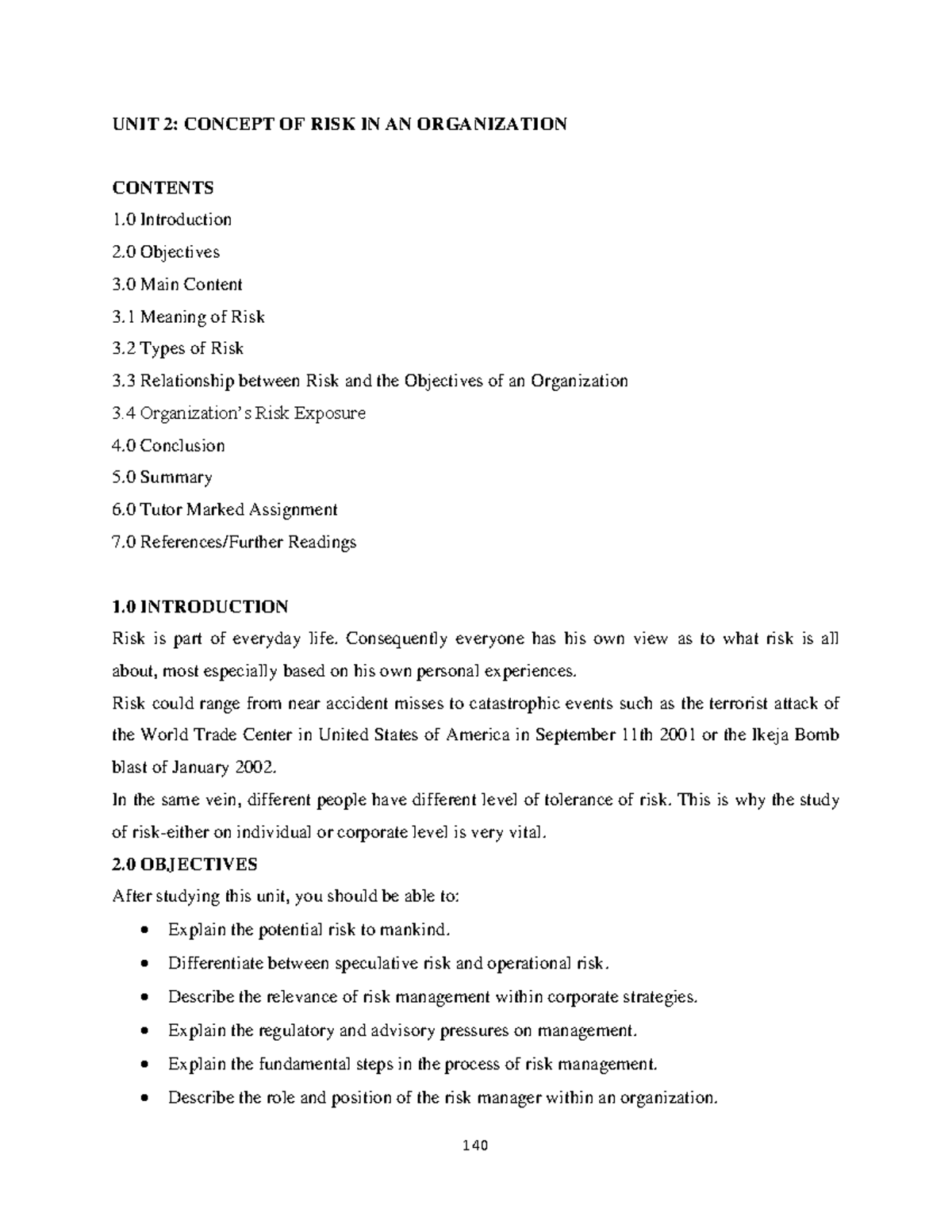 Risk And Uncertainty Good UNIT 2 CONCEPT OF RISK IN AN risk-and-uncertainty-good-unit-2-concept-of-risk-in-an
