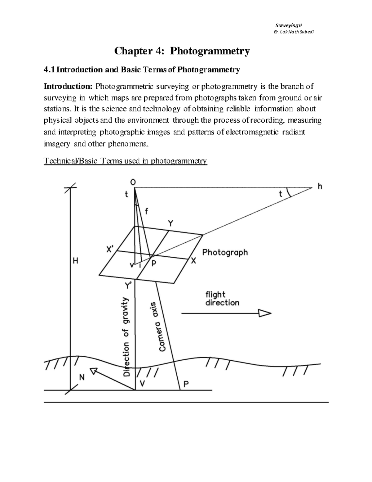Chapter - 4 - afaw - Er. Lok Nath Subedi Chapter 4: Photogrammetry 4 Introduction and Basic ...