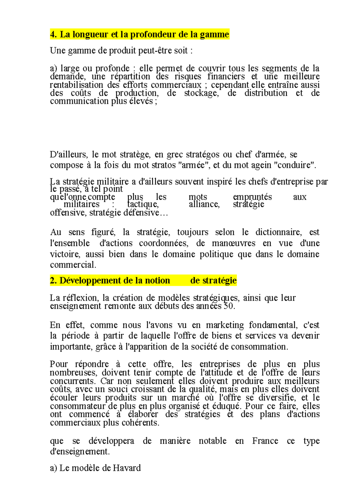 Marketing stratégique notes lec3 - La longueur et la profondeur de la ...