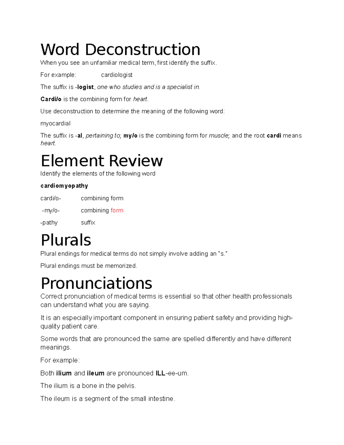 Lesson 1.2 Word Deconstruction, Plurals, Pronunciation, And Precision ...