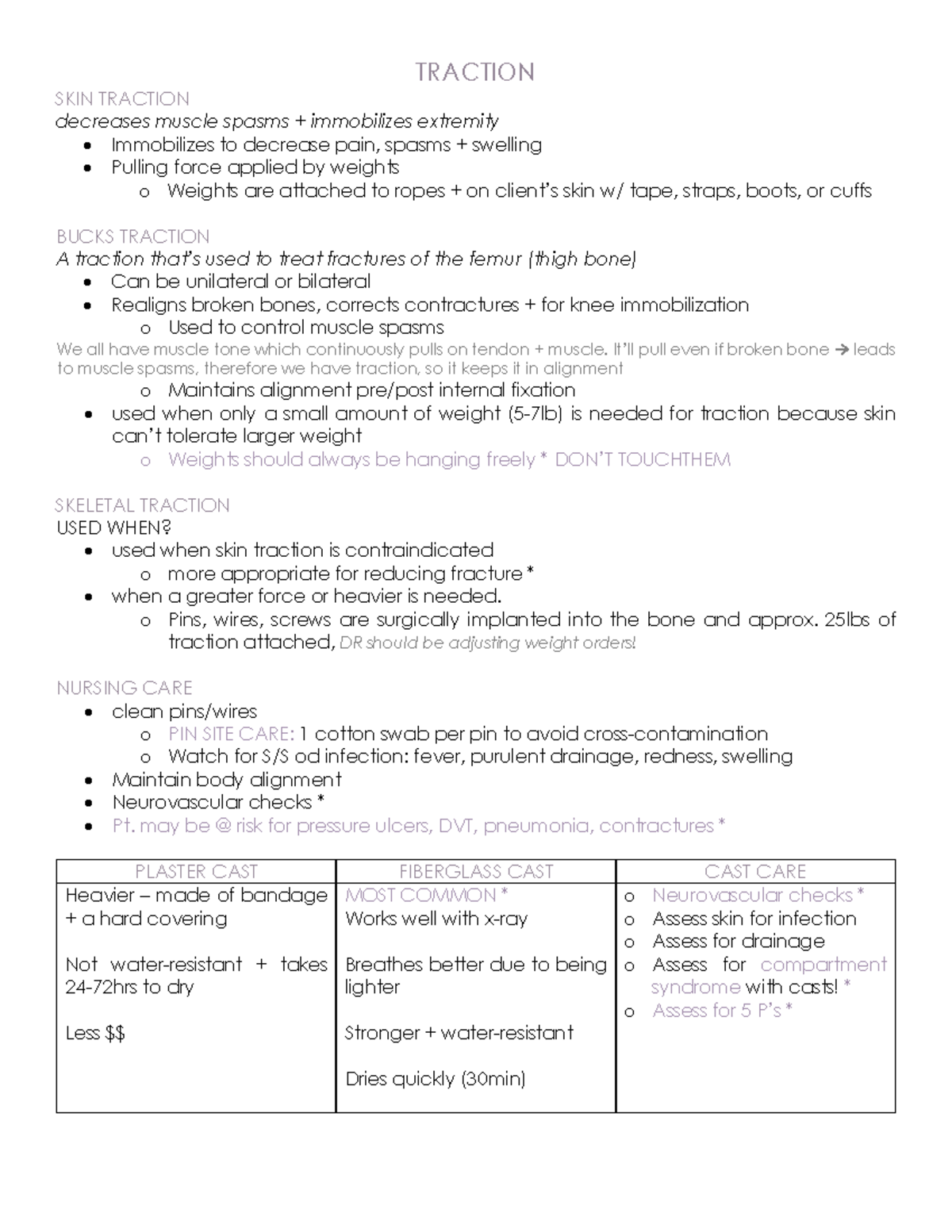 Traction study guide - TRACTION SKIN TRACTION decreases muscle spasms ...