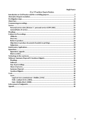Civil Notes 4 - Summaries on Costs, calderbank letters offers of ...