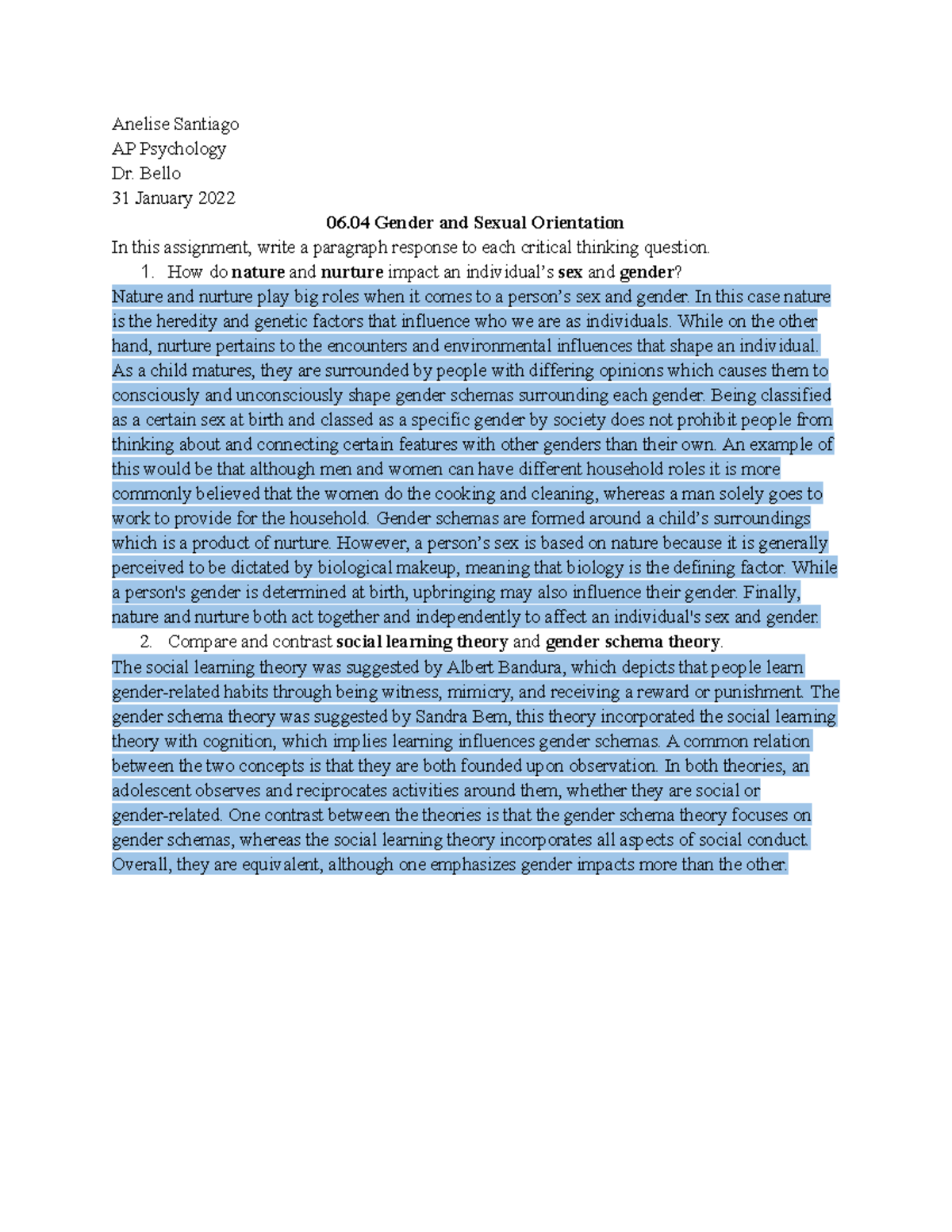 06.04 Gender and Sexual Orientation Assignment - Anelise Santiago AP ...