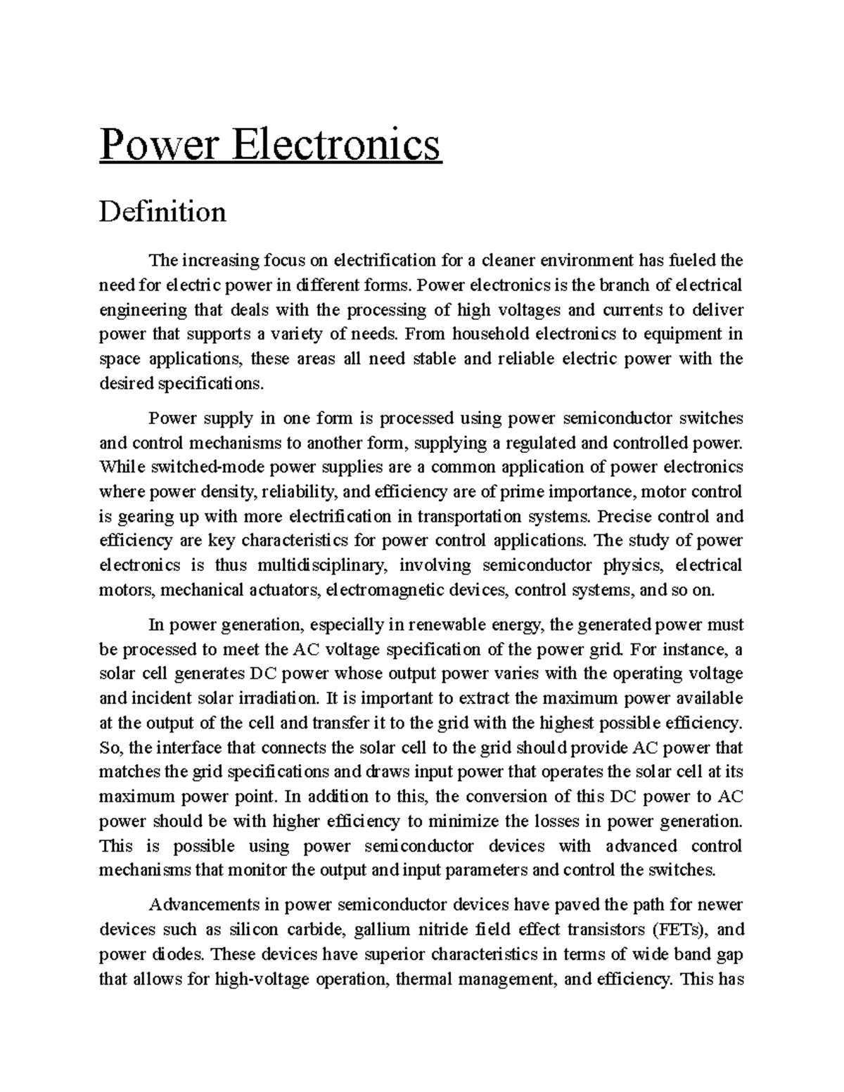 Power Electronics - Power Electronics Definition The increasing focus ...