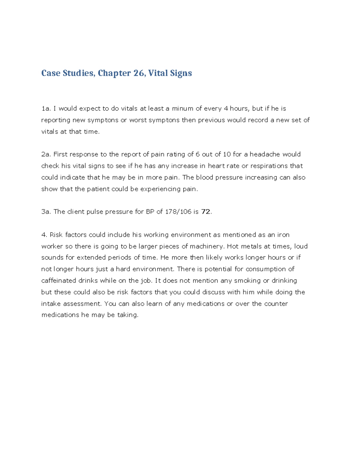 Case Study vital signs - Case Studies, Chapter 26, Vital Signs 1a. I ...