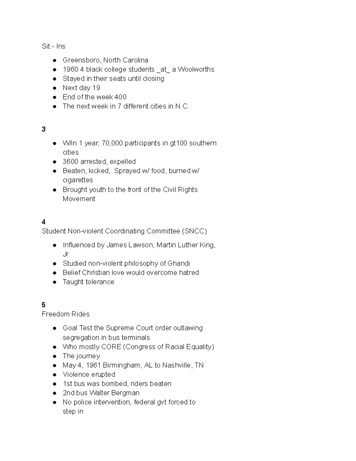 1960-1964 - 1960-1964 notes - Sit - Ins Greensboro, North Carolina 1960 ...