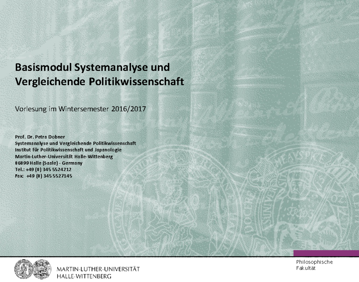 Basismodul Systemanalyse und Vergleich 2016 3 - Philosophische Fakultät ...