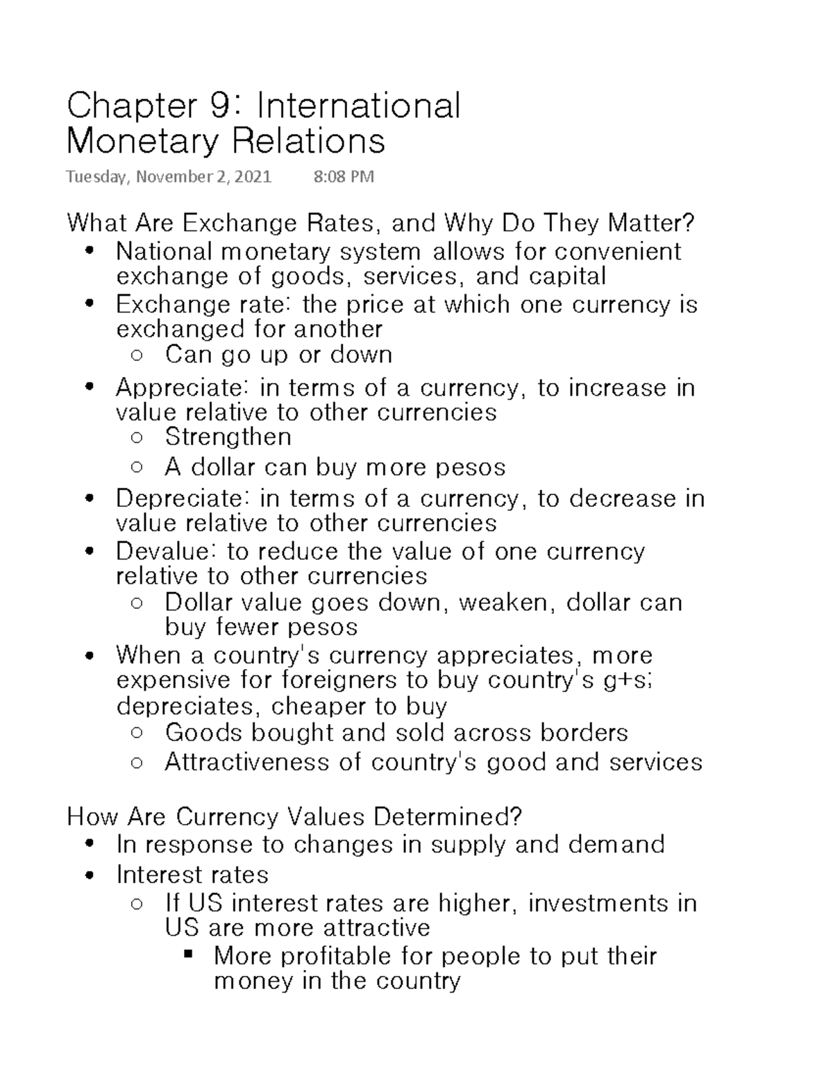 Chapter 9 International Monetary Relations - What Are Exchange Rates ...