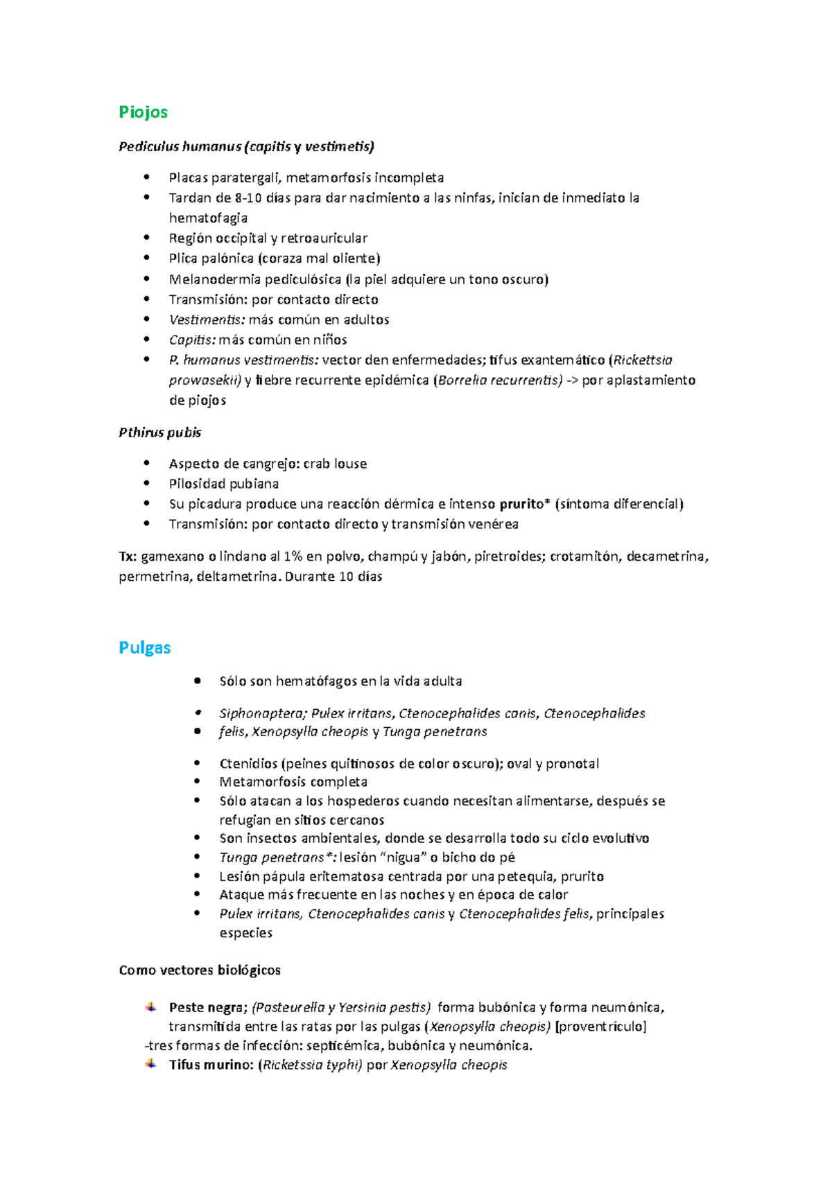 Resumen-para sitología-3er-parcial - Piojos Pediculus humanus (capitis ...