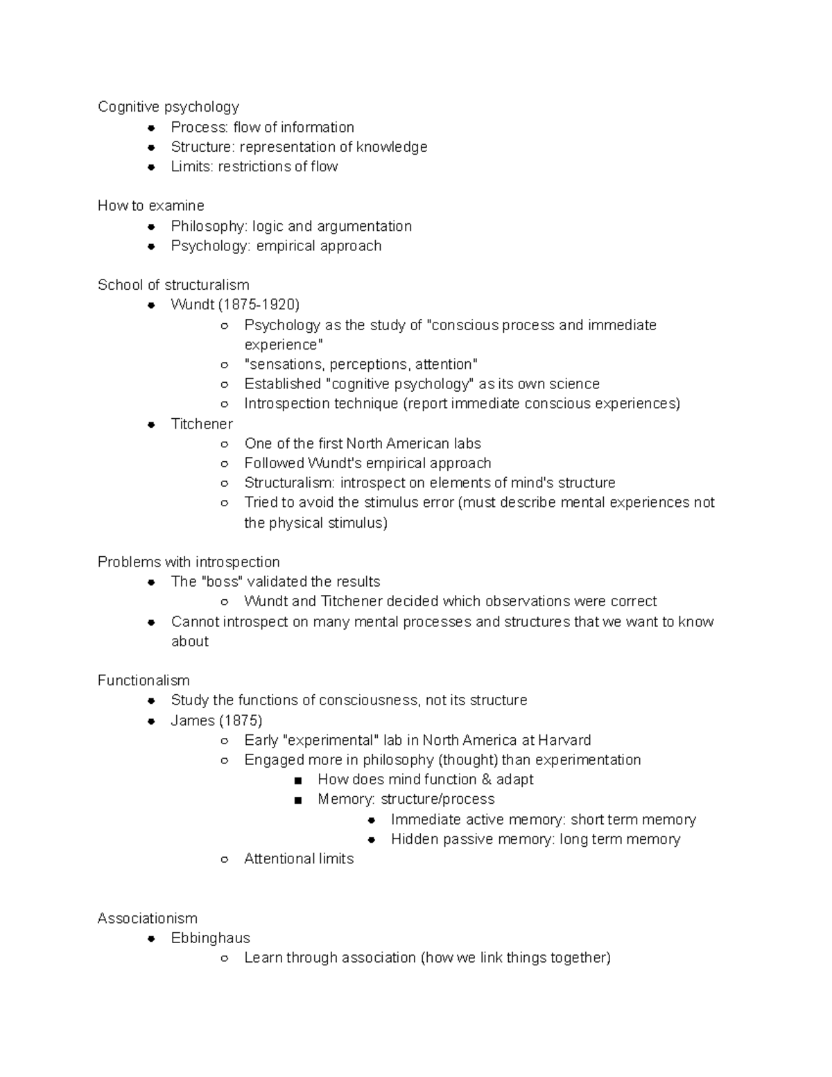 Cognitive psychology - Lecture notes 5-7 - Cognitive psychology Process ...